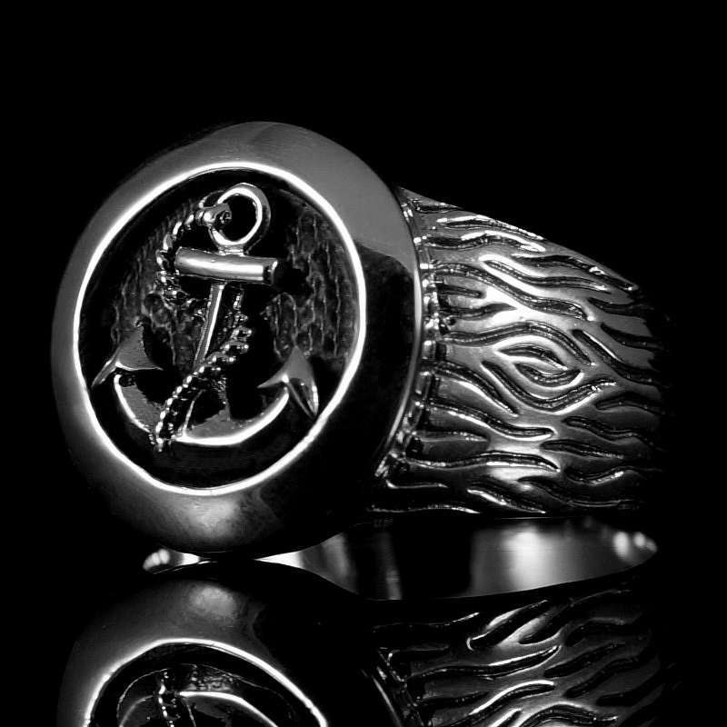 Schlichter Anker Ring aus Sterling Silber